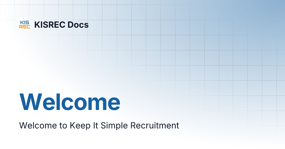 Welcome | KISREC Docs
