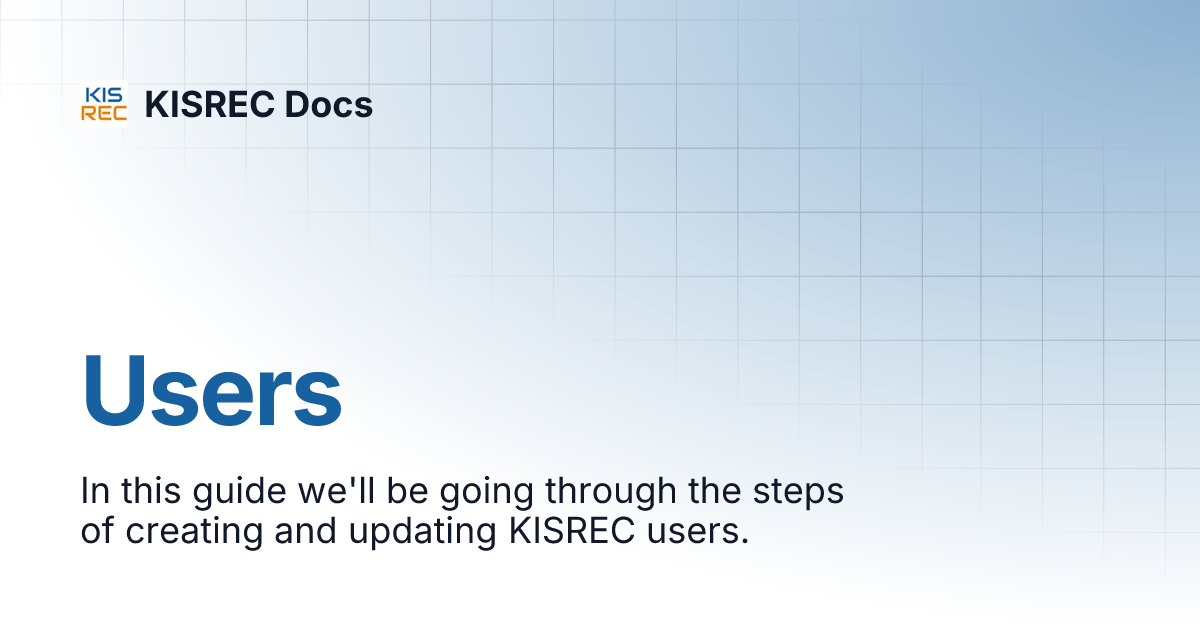 Users | KISREC Docs